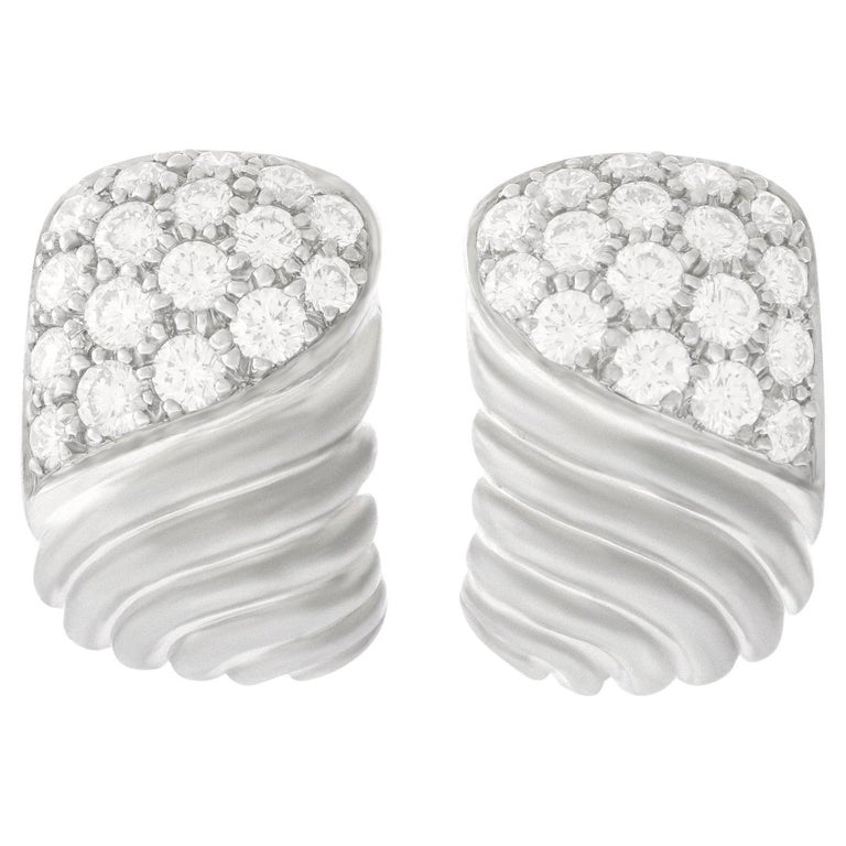 Sidney Garber Diamond Earrings Platinum For Sale at 1stDibs