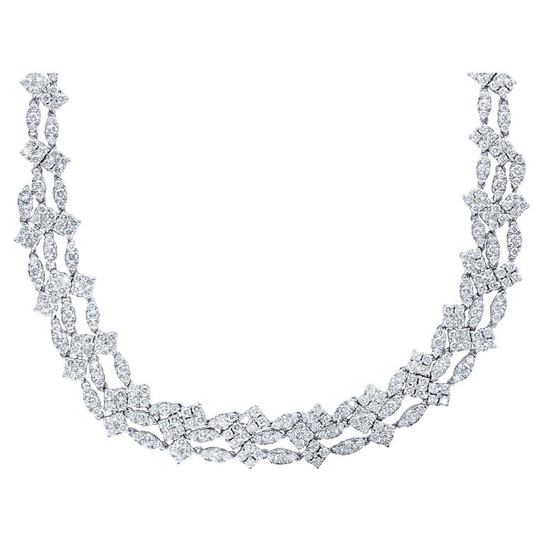 Sidney Garber's Vintage 35 Ct Diamond Bridal Necklace 18 Karat White ...