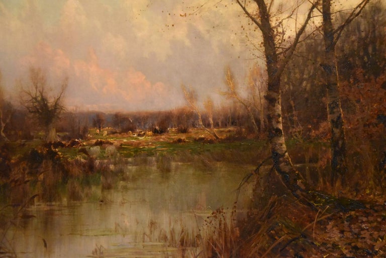 Sidney Pike - Oil Painting by Sidney Pike "Evening in the Forest" at ...