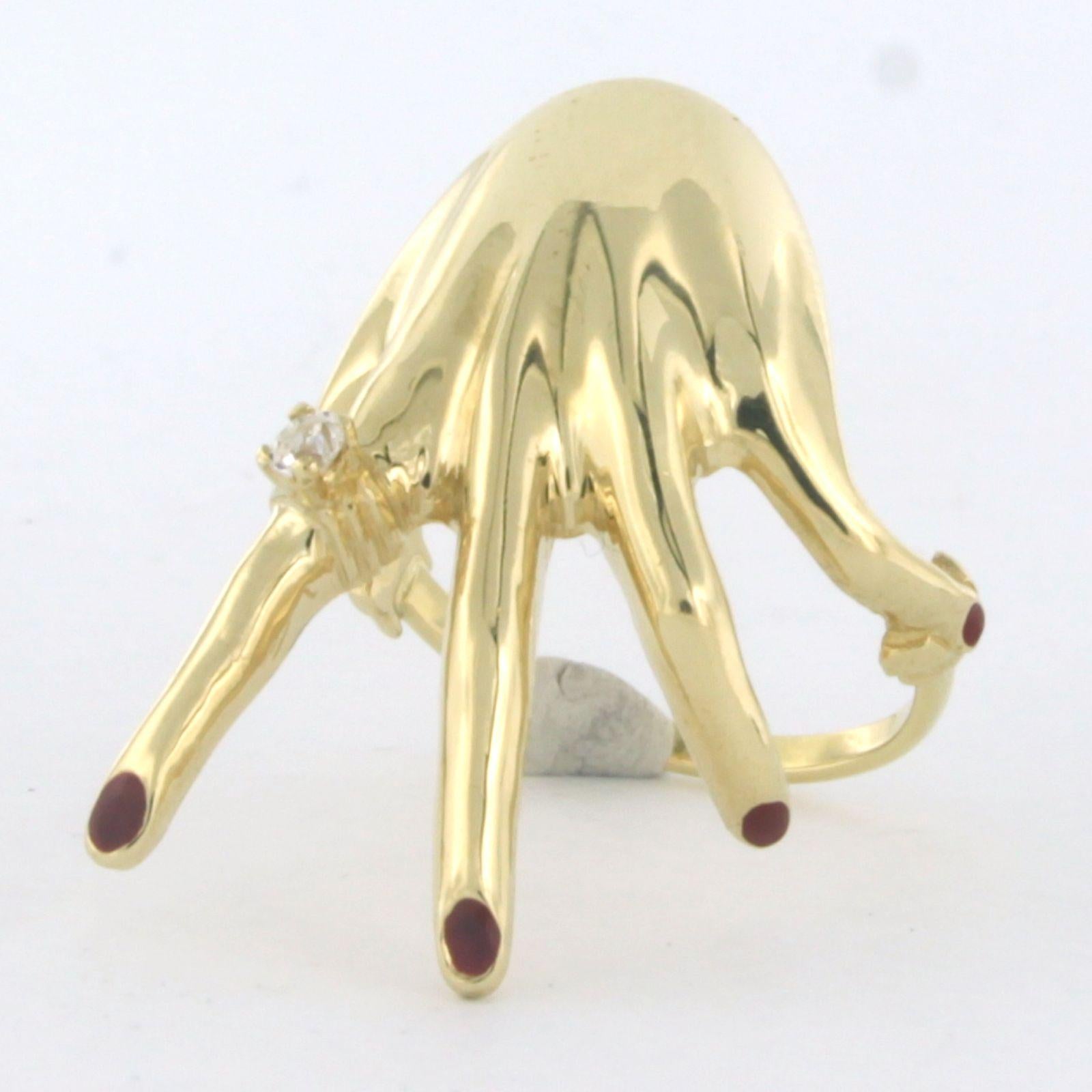 SIDRA - ring with enamel and diamond 18k yellow gold For Sale at 1stDibs