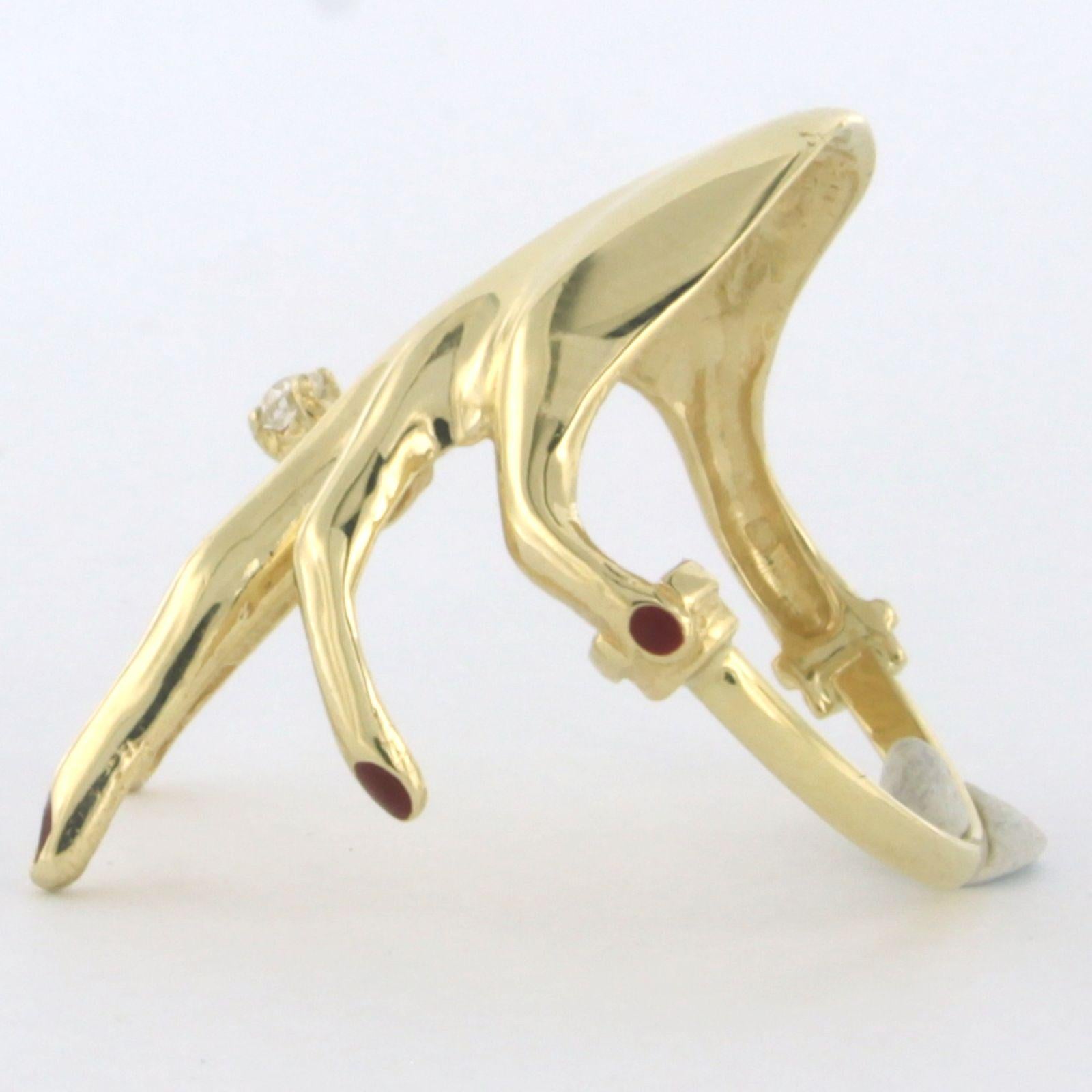 SIDRA - ring with enamel and diamond 18k yellow gold For Sale at 1stDibs