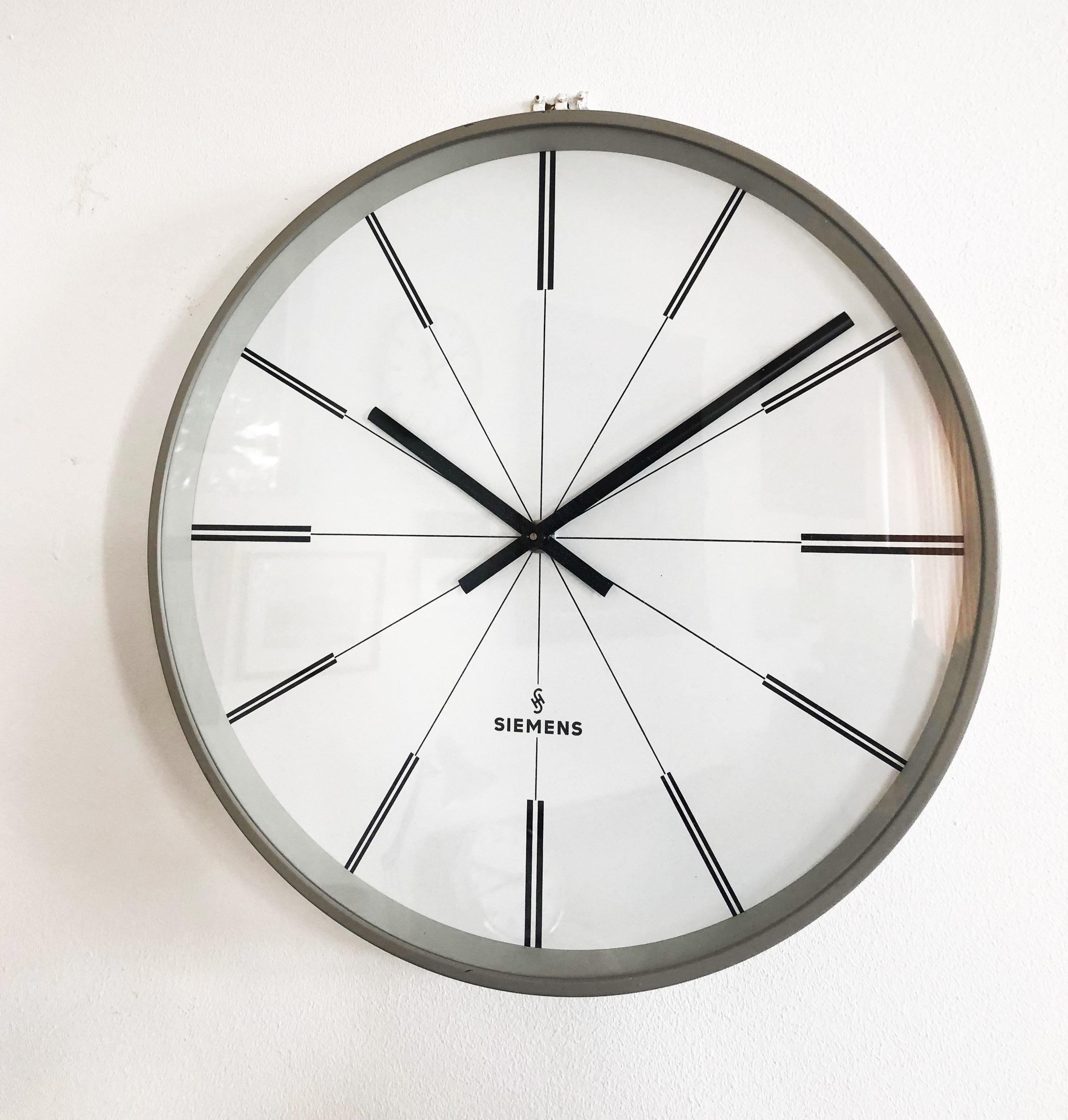 Siemens Factory, Workshop or Train Station Clock Max Bill Style at 1stDibs