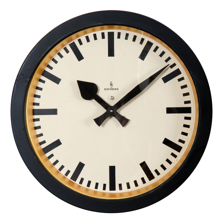 Siemens Industrial, Station or Factory Wall Clock at 1stDibs