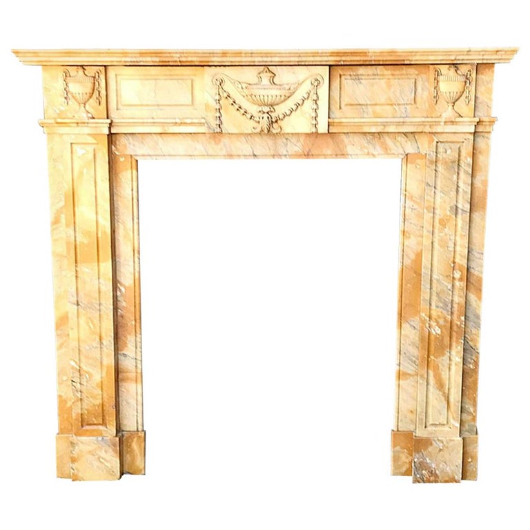 Siena Yellow Marble Fireplace For Sale at 1stDibs