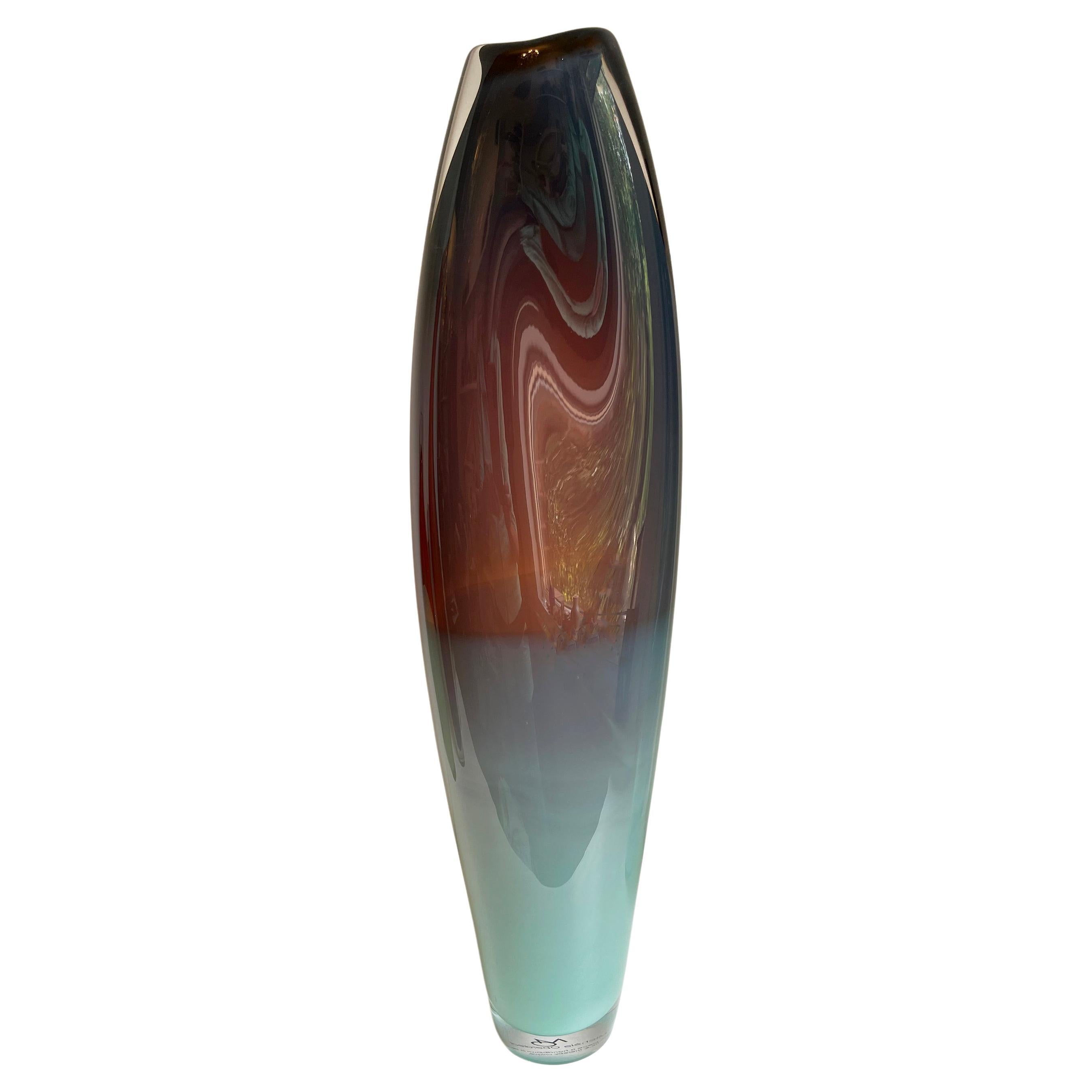 Sennelier Viridian Amber Ochre Glass Vessel For Sale at 1stDibs