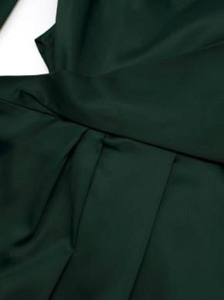 Sies Marjan Pia Bottle Green Satin Cut-Out Waist Jumpsuit For Sale at ...
