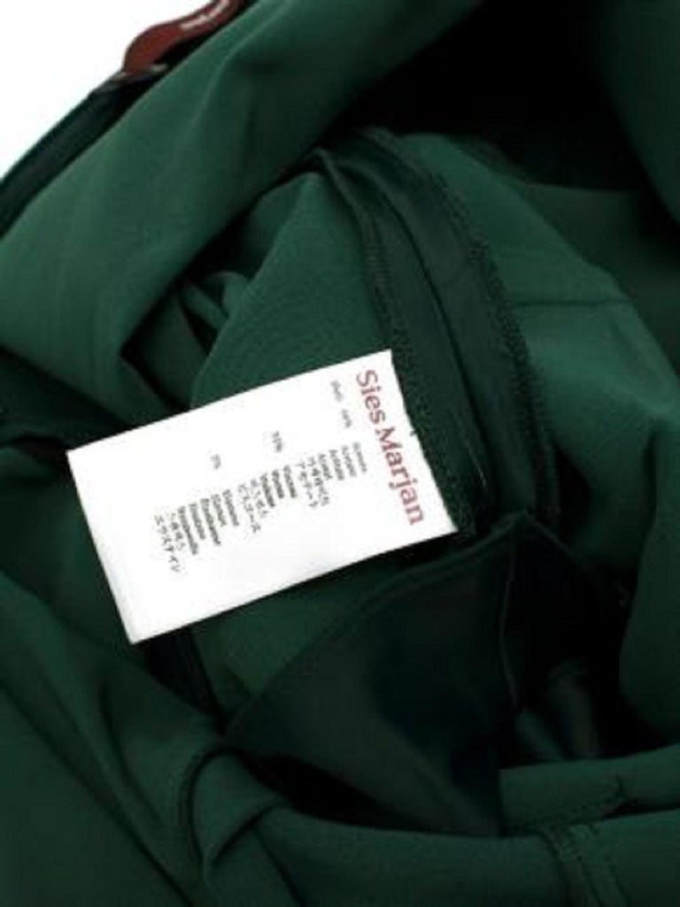 Sies Marjan Pia Bottle Green Satin Cut-Out Waist Jumpsuit For Sale at ...