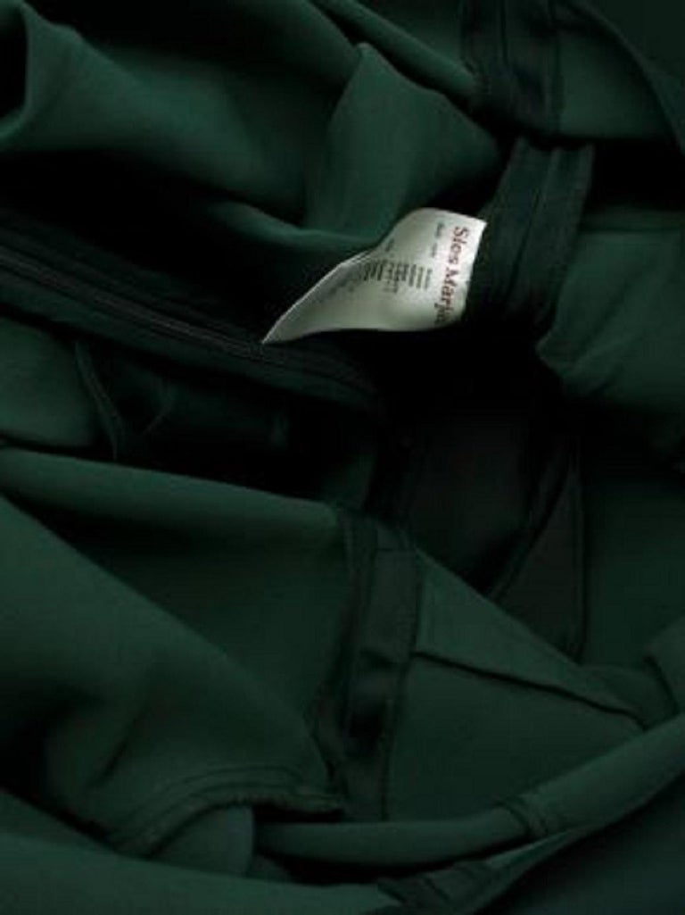 Sies Marjan Pia Bottle Green Satin Cut-Out Waist Jumpsuit For Sale at ...