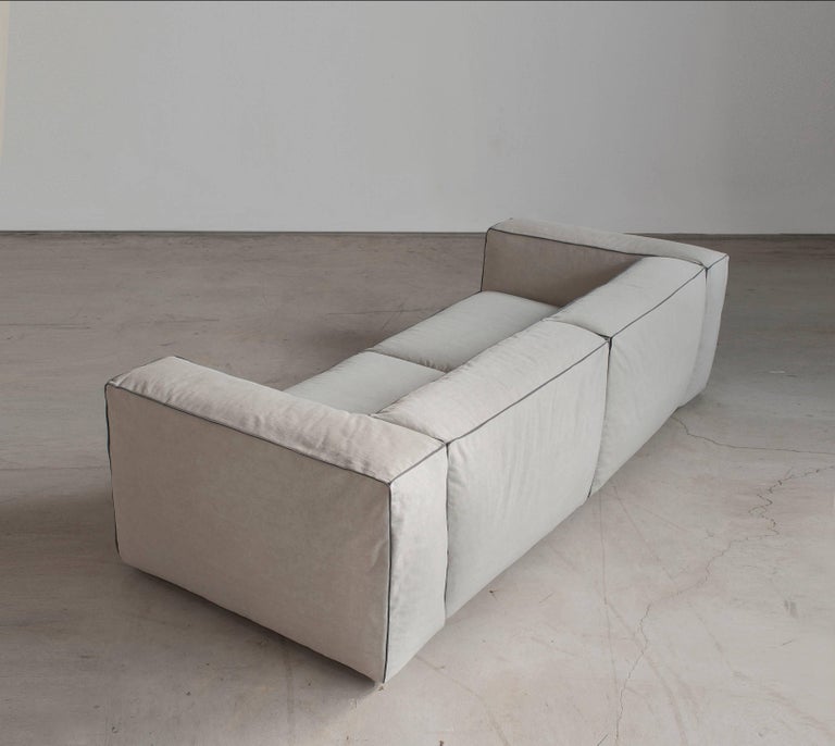 Sifnos Handmade Contemporary Sofa, Modular, Fabric Cover, Fixed Seat ...