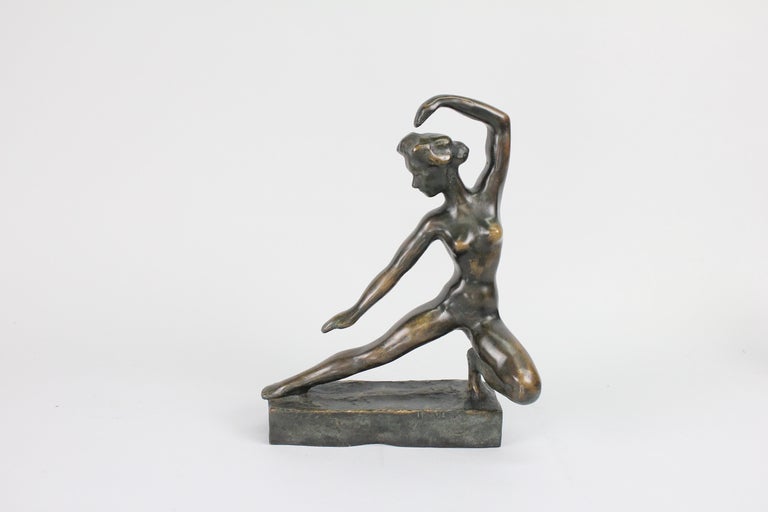 Sigge Berggren Mid Century Swedish Bronze Nude Ballerina Sculpture For Sale At 1stdibs