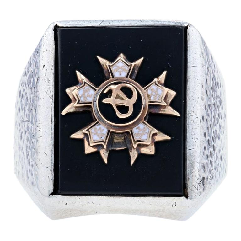 Customizable Sigma Nu Fraternity Ring, Sterling Silver and 10k Yellow ...