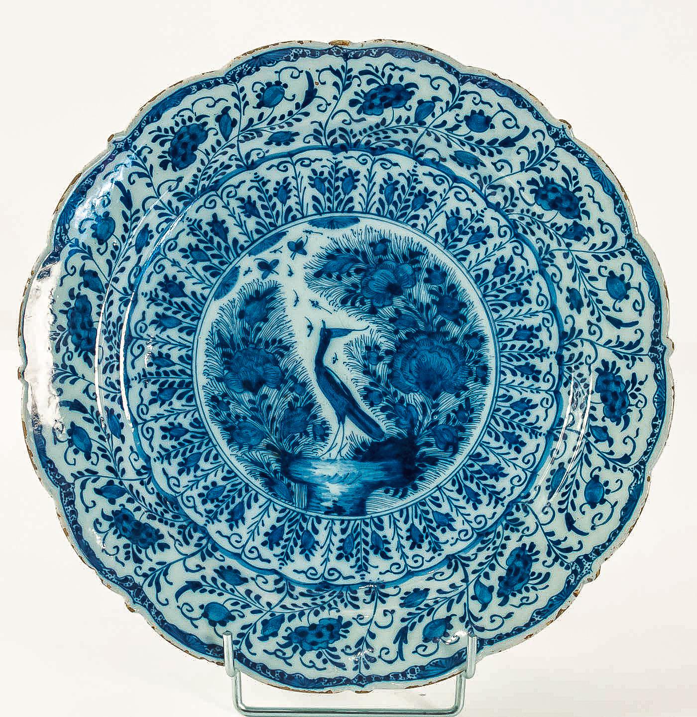 Sign by Ax, Mid-18th Century, Magnificent Pair of Faience Delft Round ...