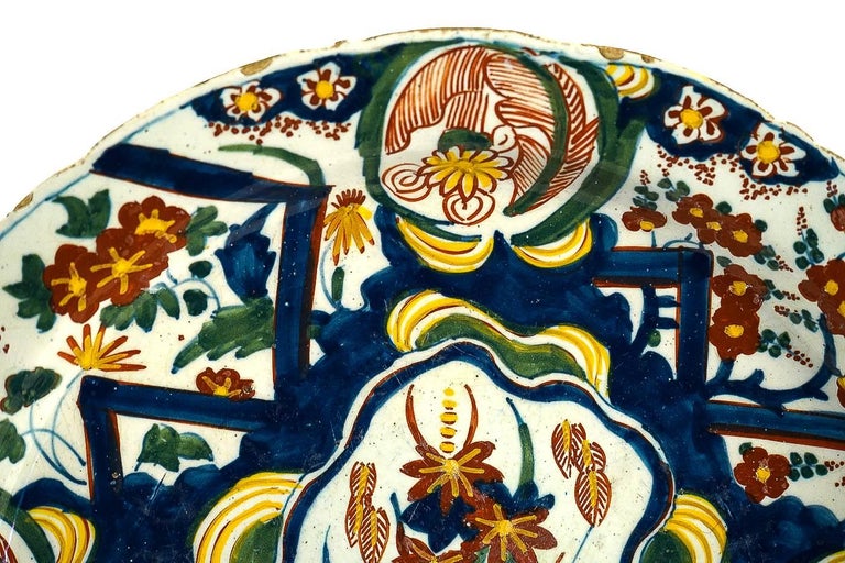 Sign by WK, Early 18th Century, Magnificent Faience Delft Polychrome ...