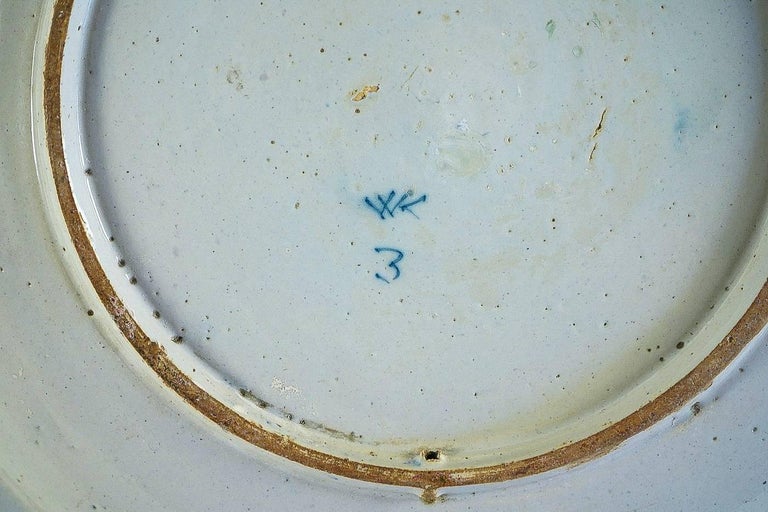 Sign by WK, Early 18th Century, Magnificent Faience Delft Polychrome ...