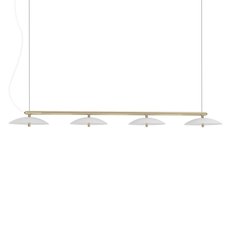 Signal Linear Pendant, by Souda, Long, White and Nickel, Made to Order ...