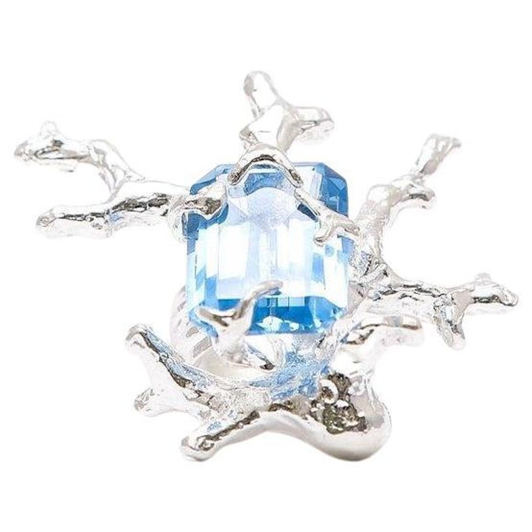 Customizable Signature Coral Ring in Blue Spinel Quartz and Sterling ...