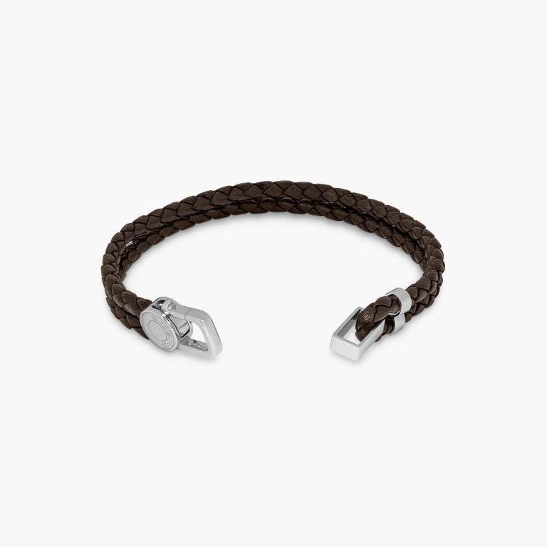 Signature Lock Bracelet in Brown Leather, Size S For Sale at 1stDibs
