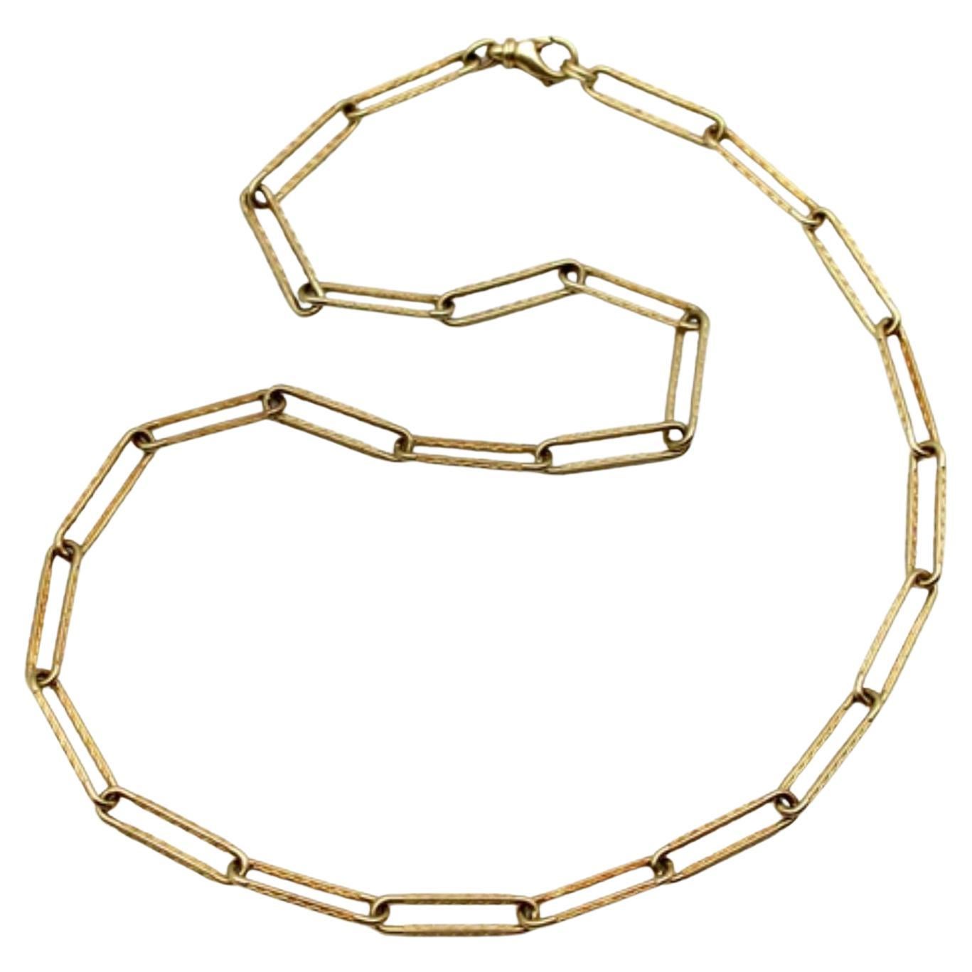 Signature Victorian Inspired 14K Gold Fancy Link Chain For Sale at 1stDibs