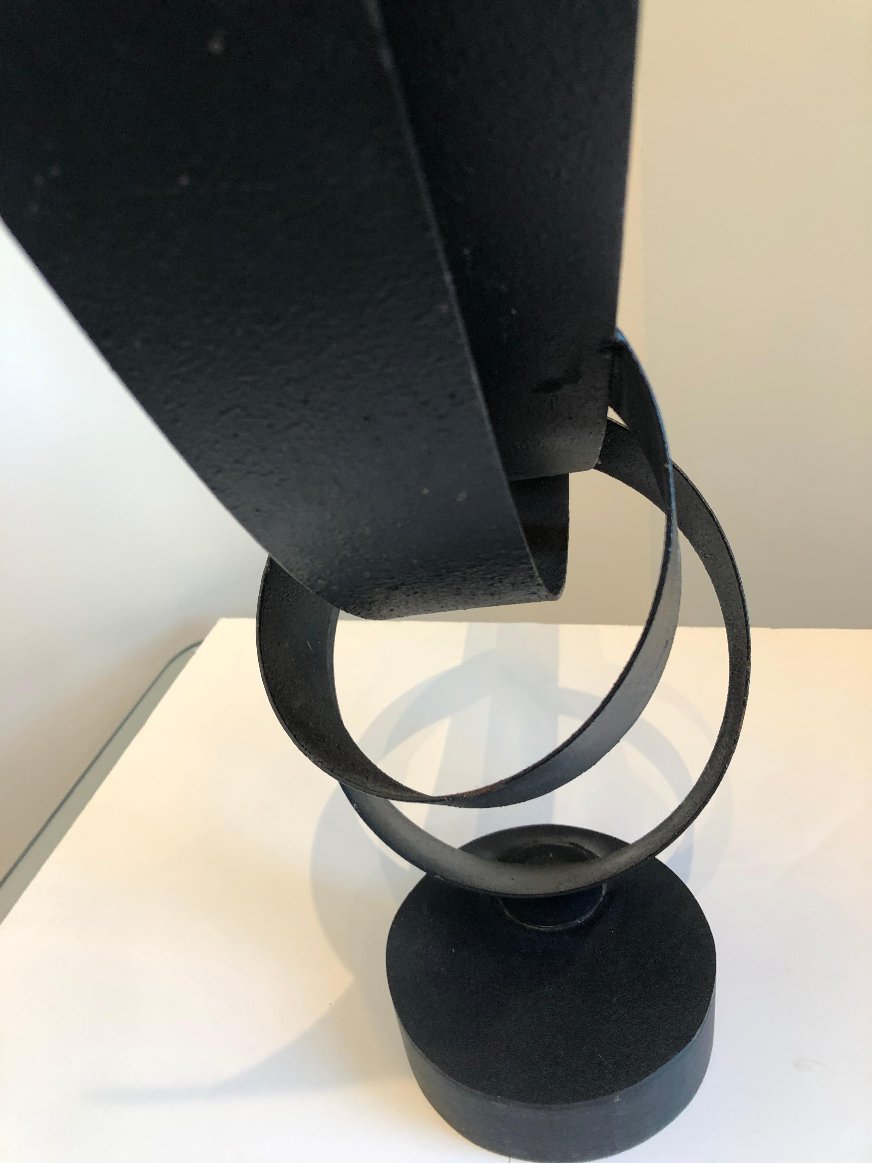 20th Century Abstract Sculpture in Black Textured Iron Metal by John ...