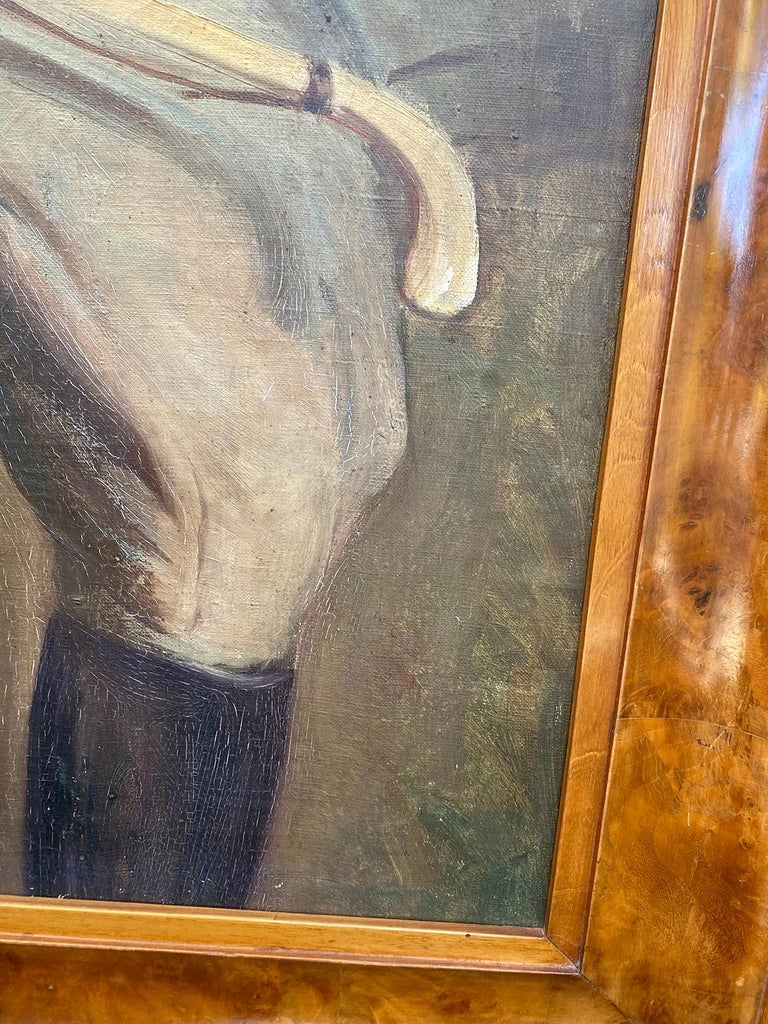 Signed 20th Century Hungarian Equestrian Portrait Oil Painting by ...