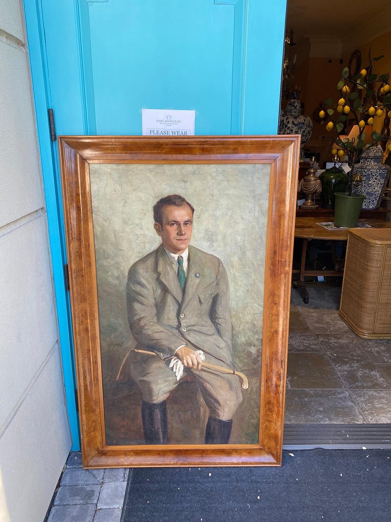 Signed 20th Century Hungarian Equestrian Portrait Oil Painting by ...