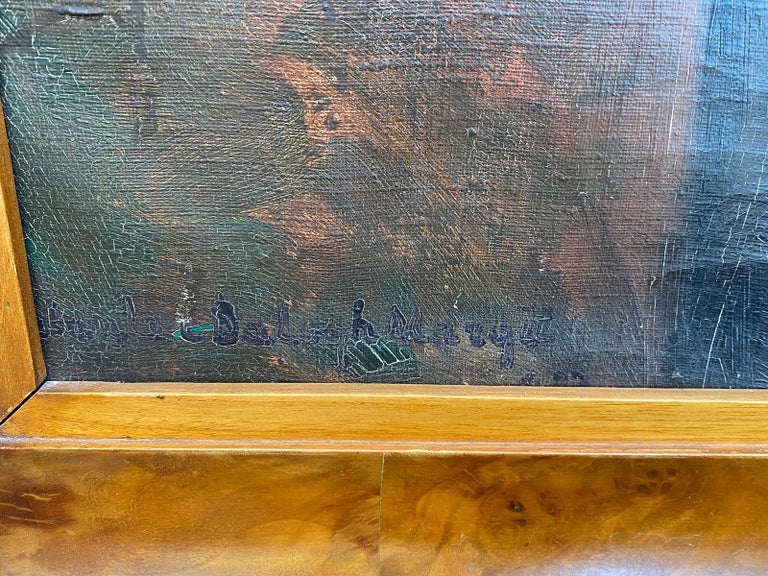 Signed 20th Century Hungarian Equestrian Portrait Oil Painting by ...