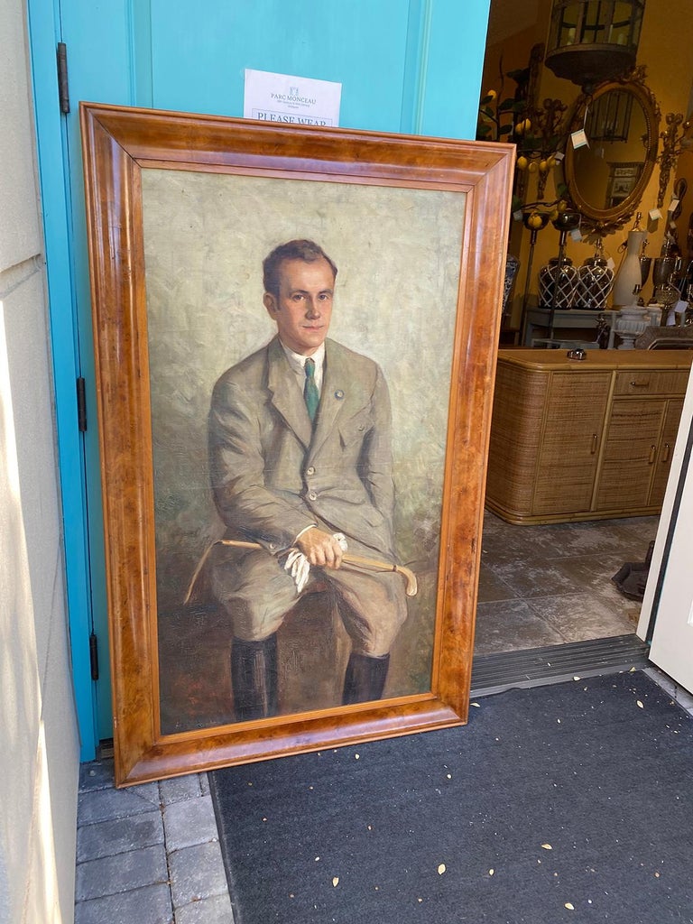 Signed 20th Century Hungarian Equestrian Portrait Oil Painting by ...