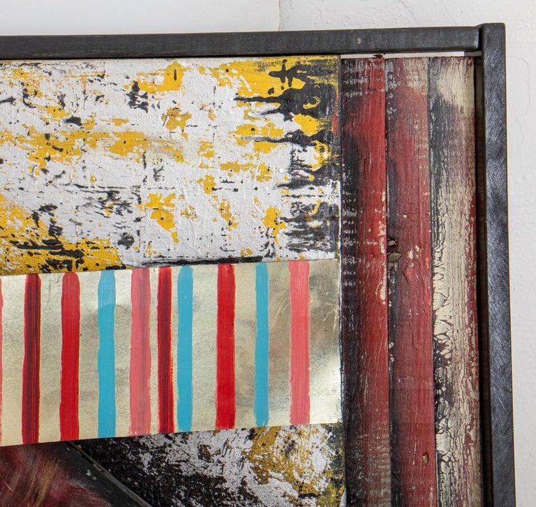 Signed Abstract Modern Mixed Media Wall Sculpture For Sale at 1stDibs