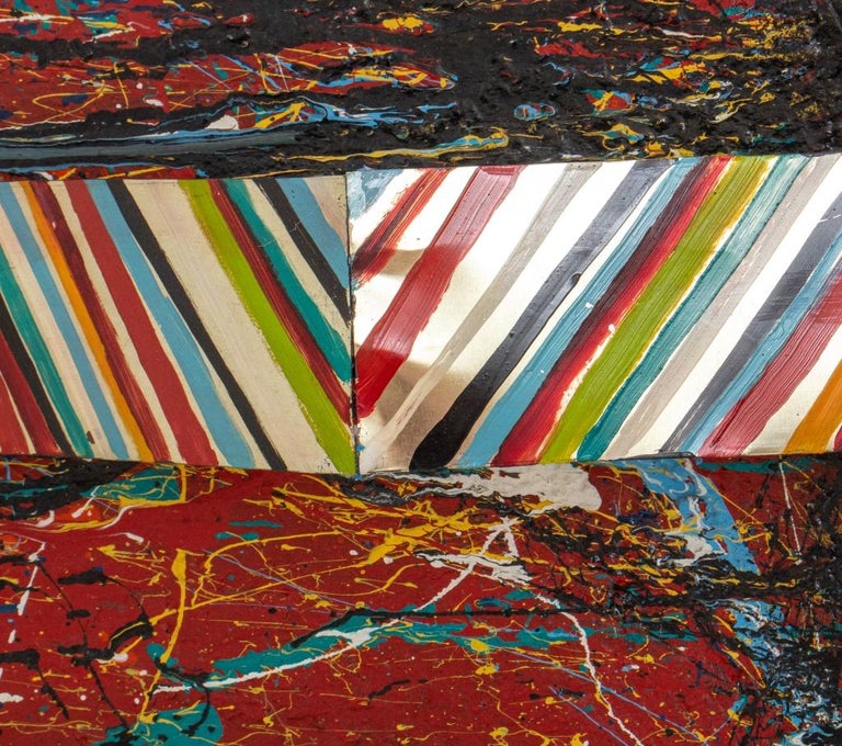 Signed Abstract Modern Mixed Media Wall Sculpture For Sale at 1stDibs