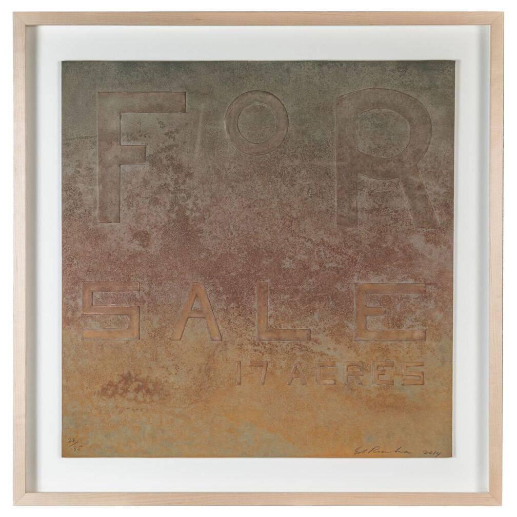 Signed and Numbered, Embossed, Ed Ruscha Lithograph For Sale at 1stdibs