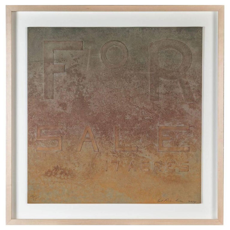Signed and Numbered, Embossed, Ed Ruscha Lithograph For Sale at 1stDibs
