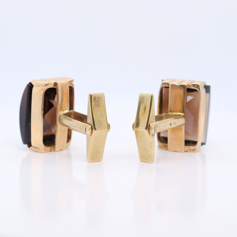 Signed Antique Austrian Art Deco Period 14K Gold and Smoky Quartz ...