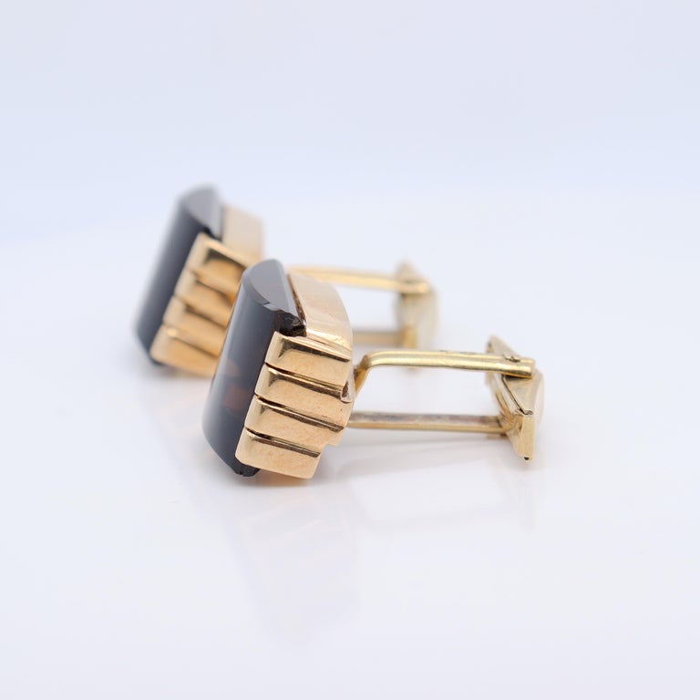 Signed Antique Austrian Art Deco Period 14K Gold and Smoky Quartz ...