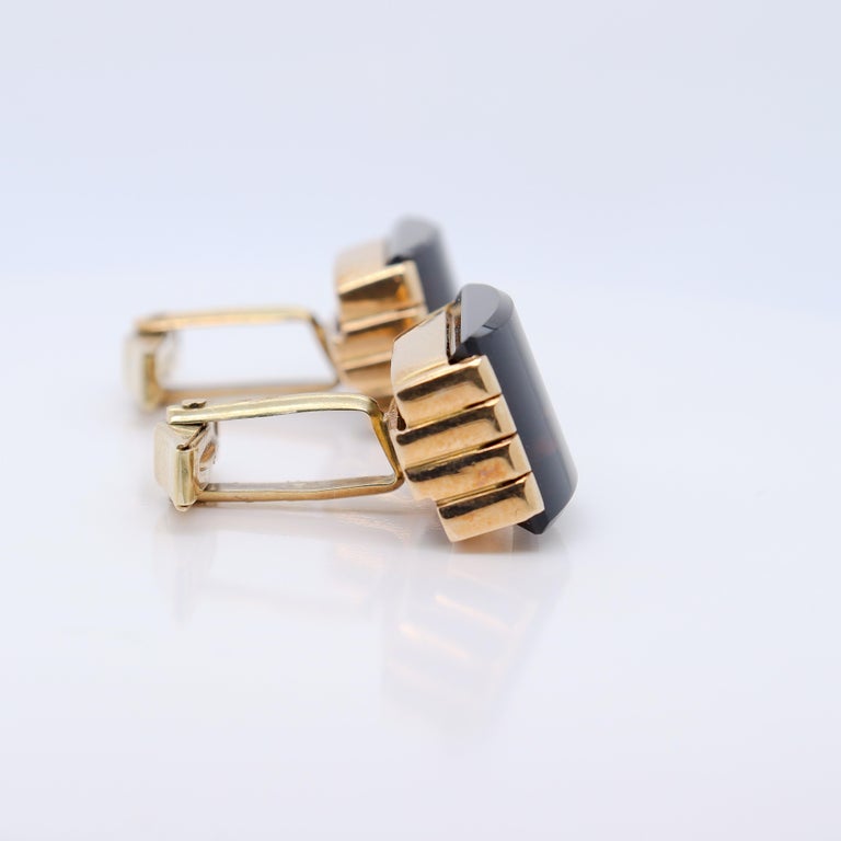Signed Antique Austrian Art Deco Period 14K Gold and Smoky Quartz ...