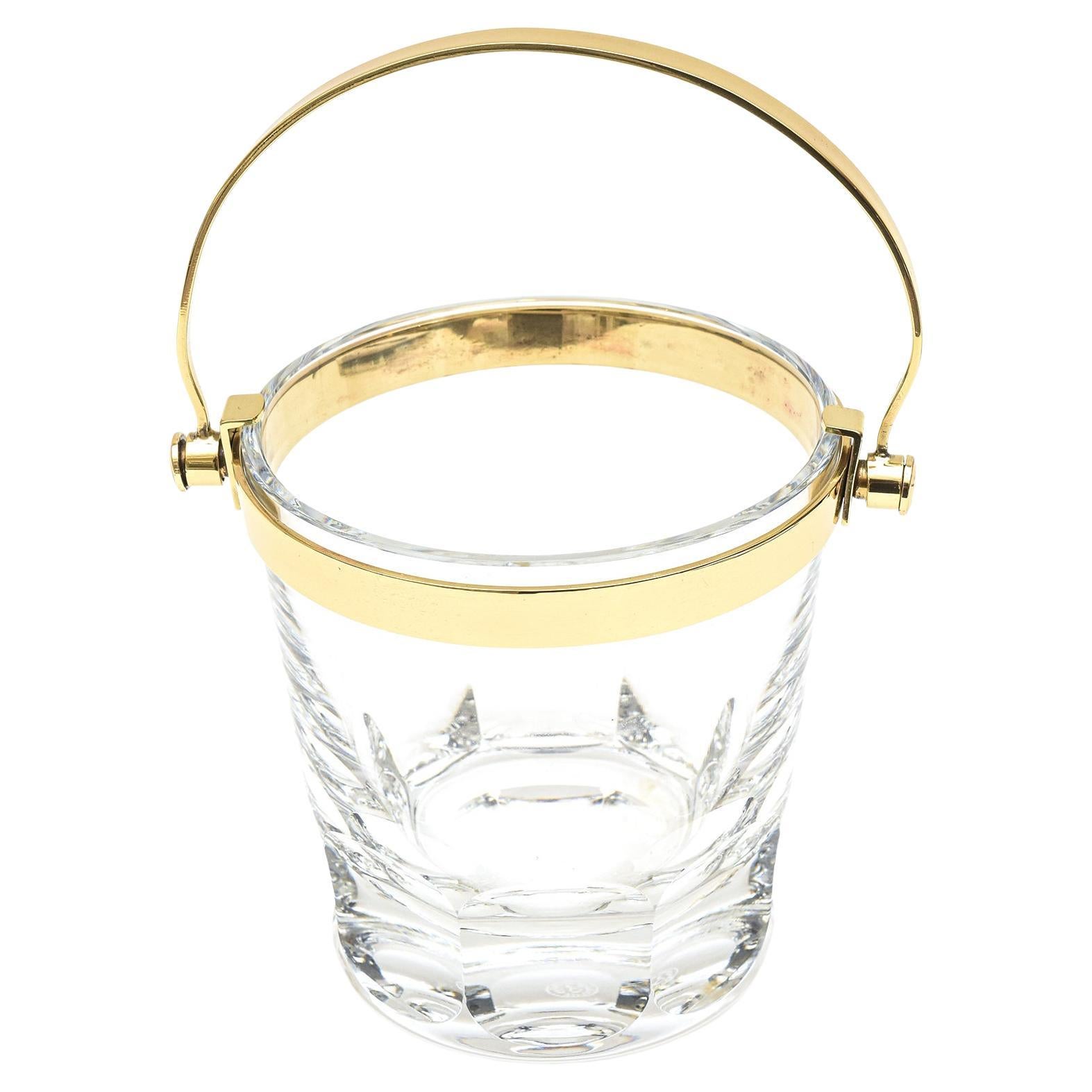 1960s Crystal Waffle Design Glass Ice Bucket at 1stDibs