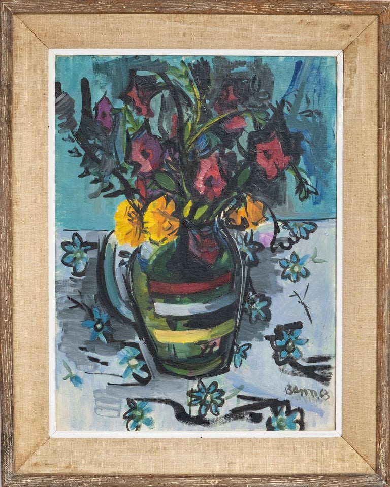 Signed Ben Benn, 'Dinner Flowers'. Oil on Canvas, circa 1963 For Sale ...