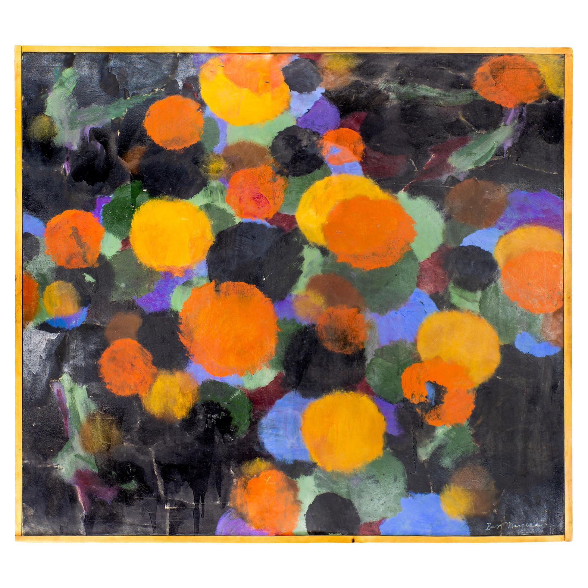 Ramon Montini Signed 'La Palma' Mid Century Oil Painting For Sale at ...