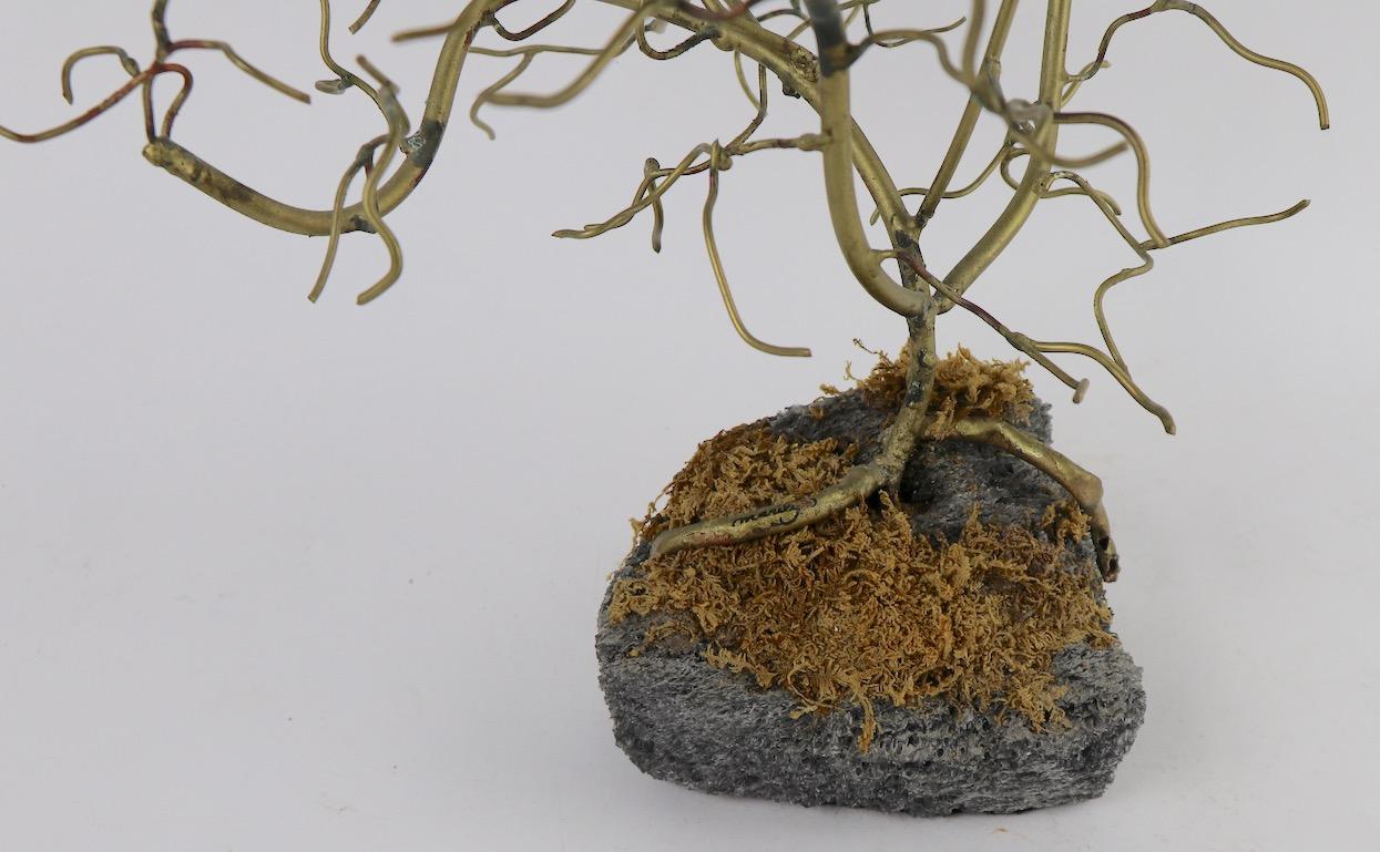 Signed Brutalist Tree Sculpture Mounted on Stone at 1stDibs