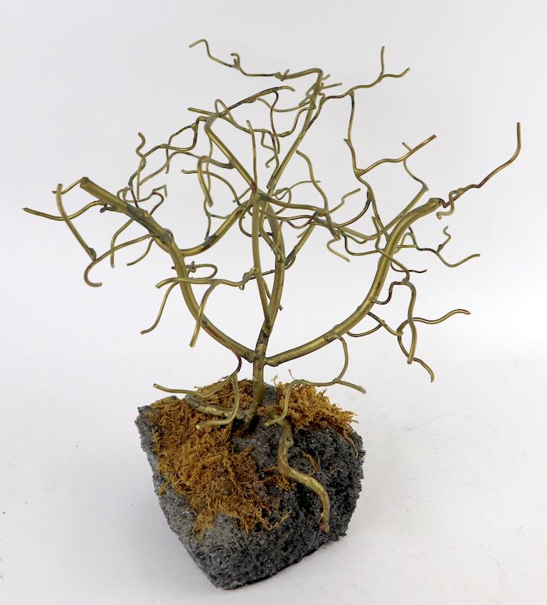 Signed Brutalist Tree Sculpture Mounted on Stone at 1stDibs