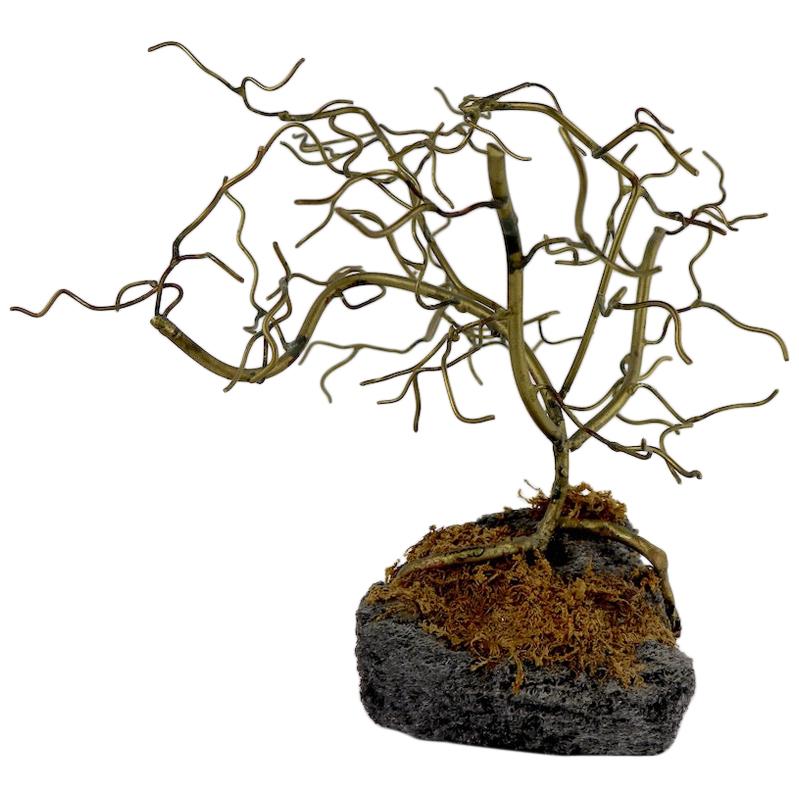 Signed Brutalist Tree Sculpture Mounted on Stone at 1stDibs