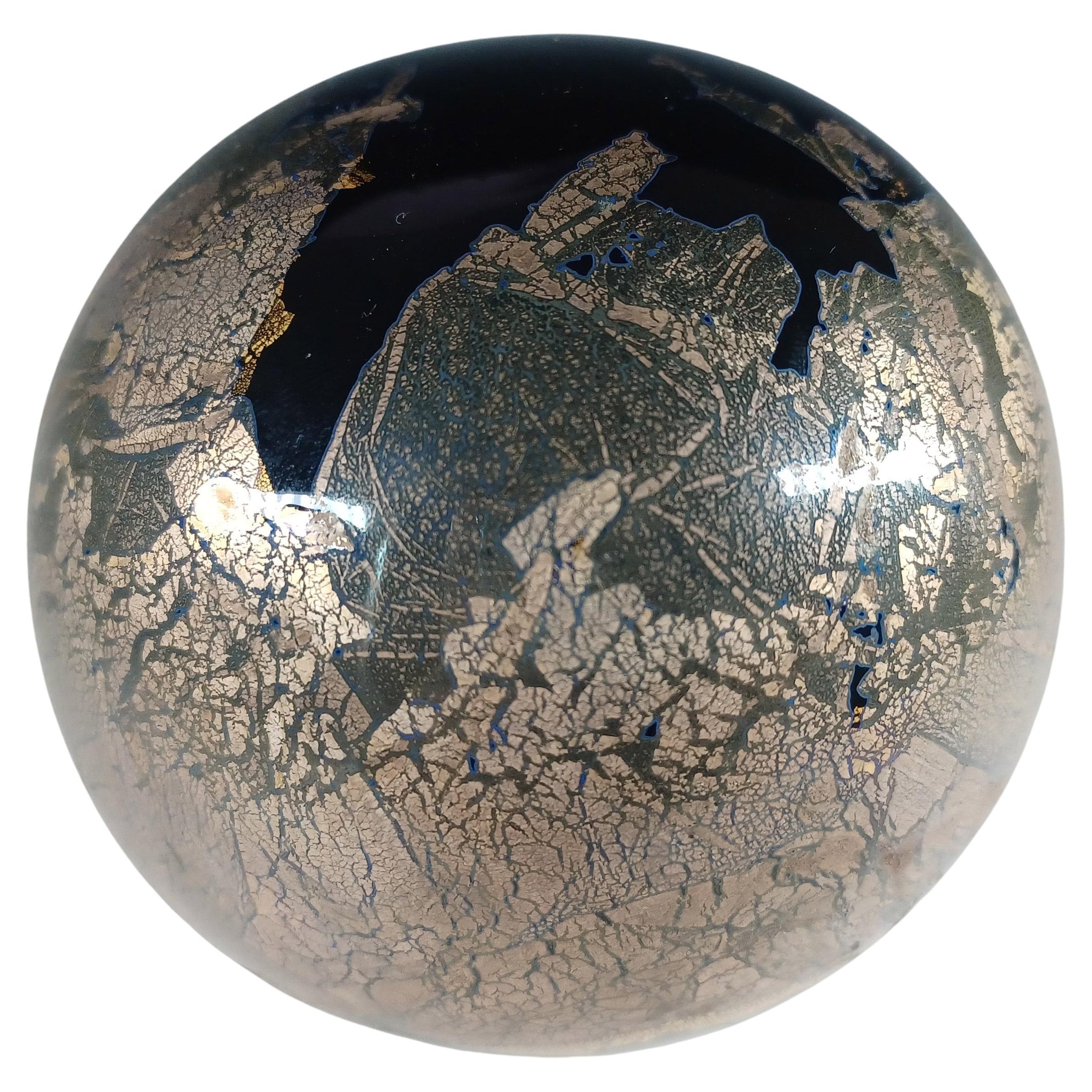 SIGNED BY MICHAEL HARRIS Isle of Wight Studio Azurene Glass Paperweight ...