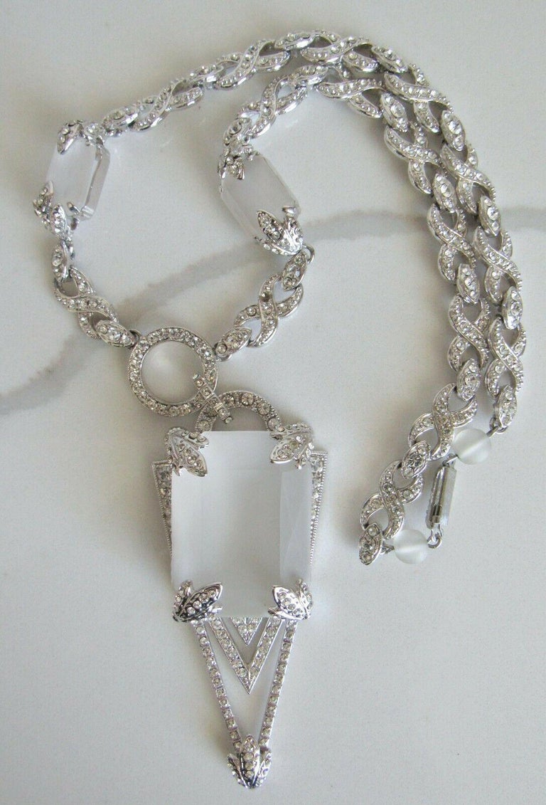 Signed Carlo Zini Designer Sparkling Crystal Art Deco Style Jeweled ...