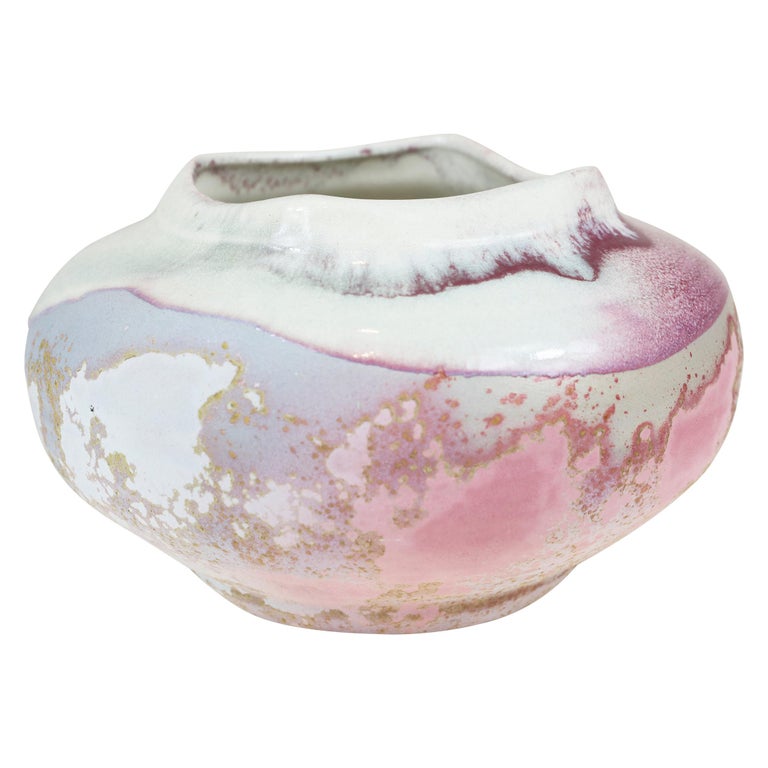Signed Ceramic Gallery Vase For Sale at 1stDibs