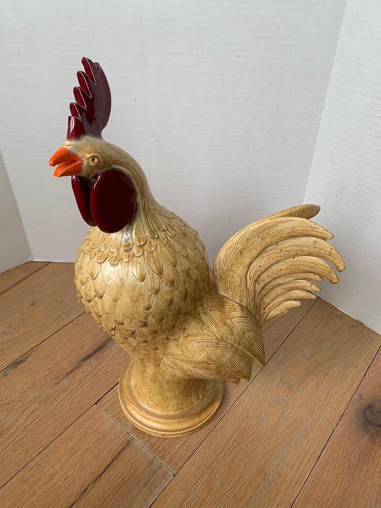 Signed Charlie West Late 20th Century Georgia Folk Art Pottery Rooster ...