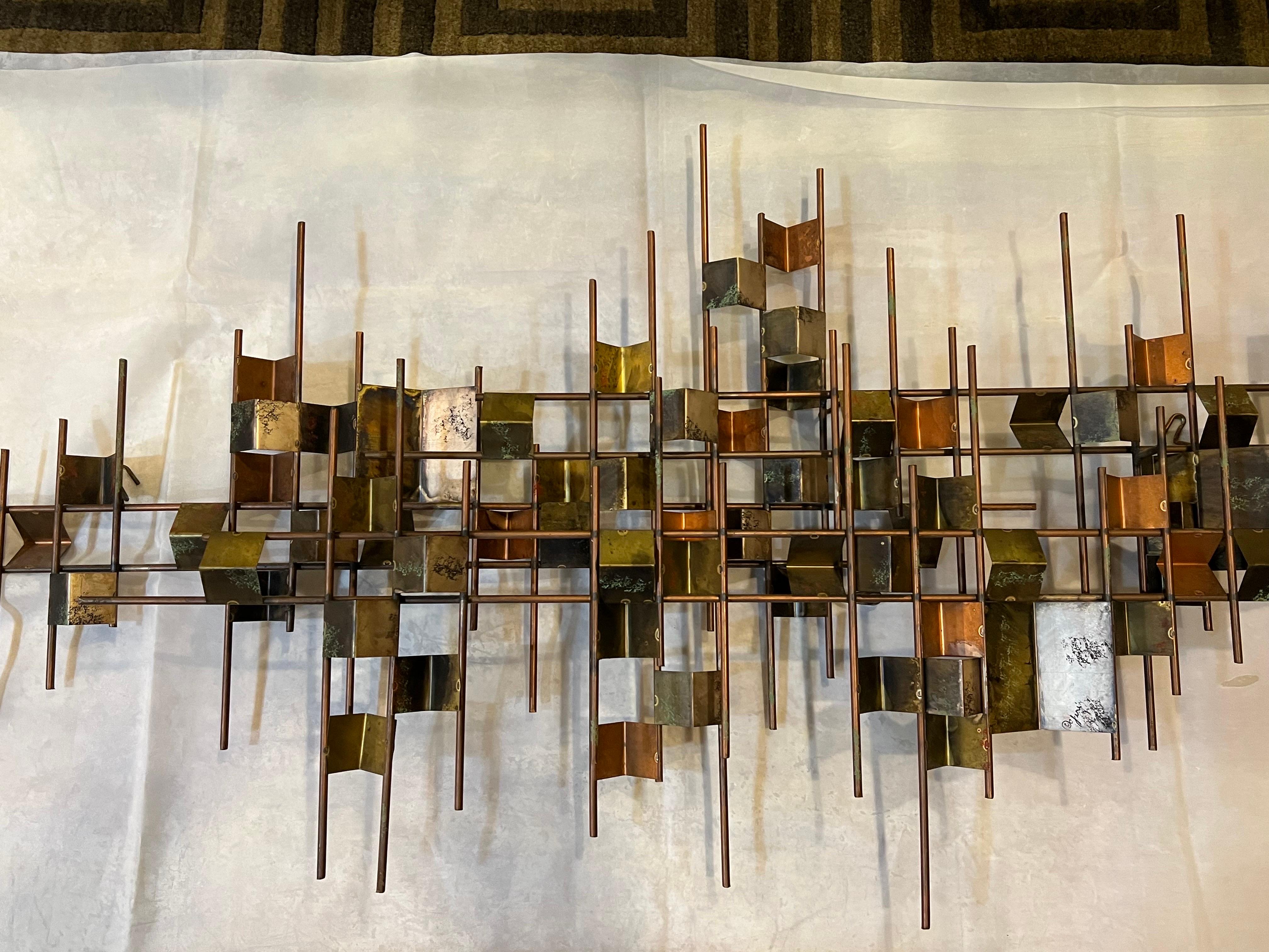 Signed Curtis Jere Mid Century Wall Sculpture at 1stDibs