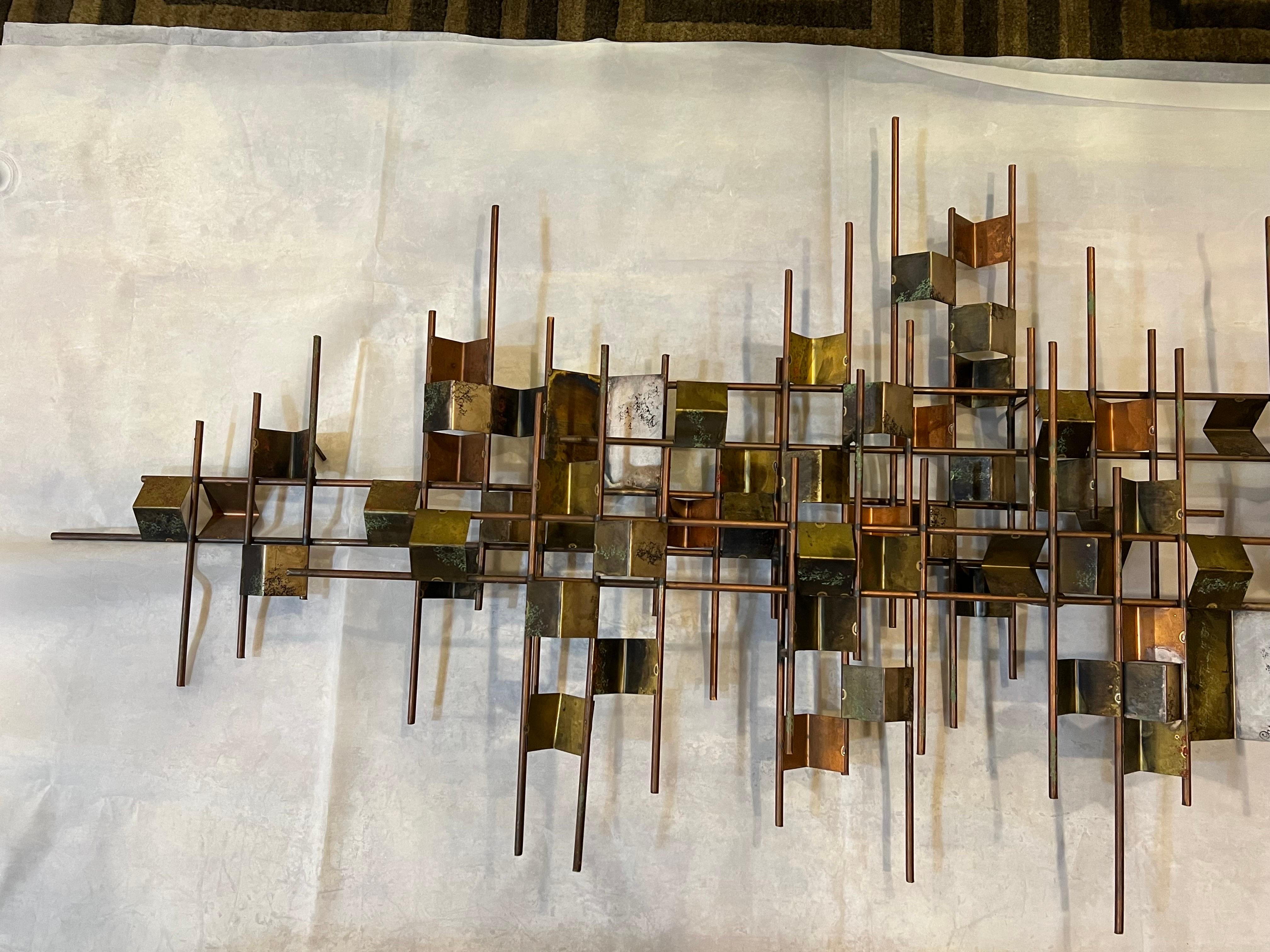 Signed Curtis Jere Mid Century Wall Sculpture at 1stDibs