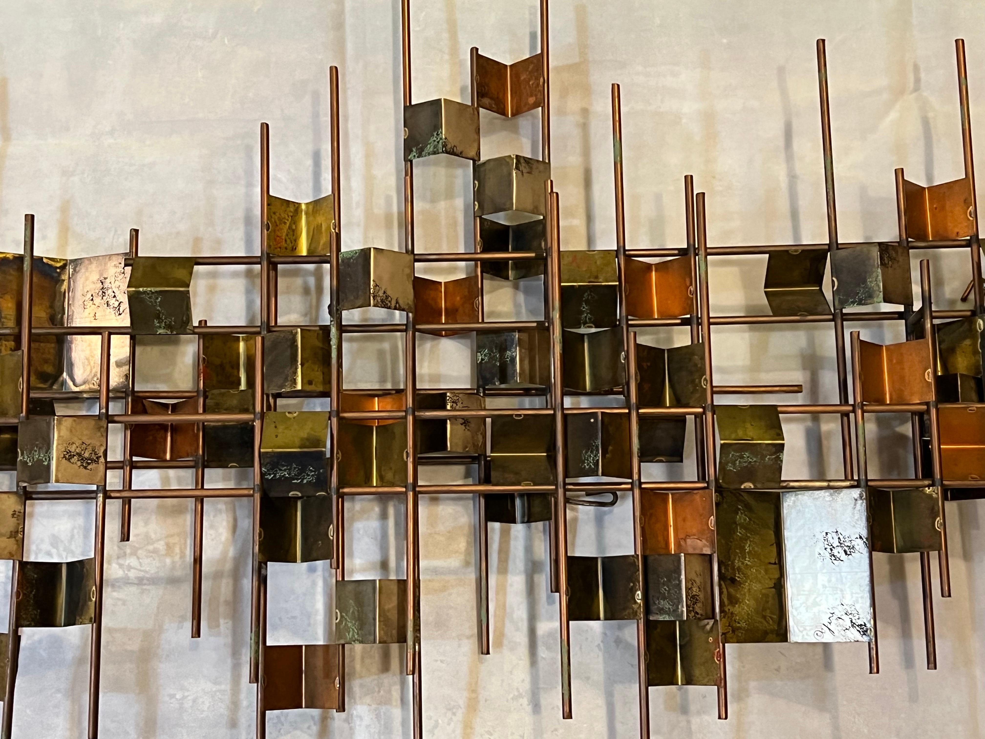 Signed Curtis Jere Mid Century Wall Sculpture at 1stDibs