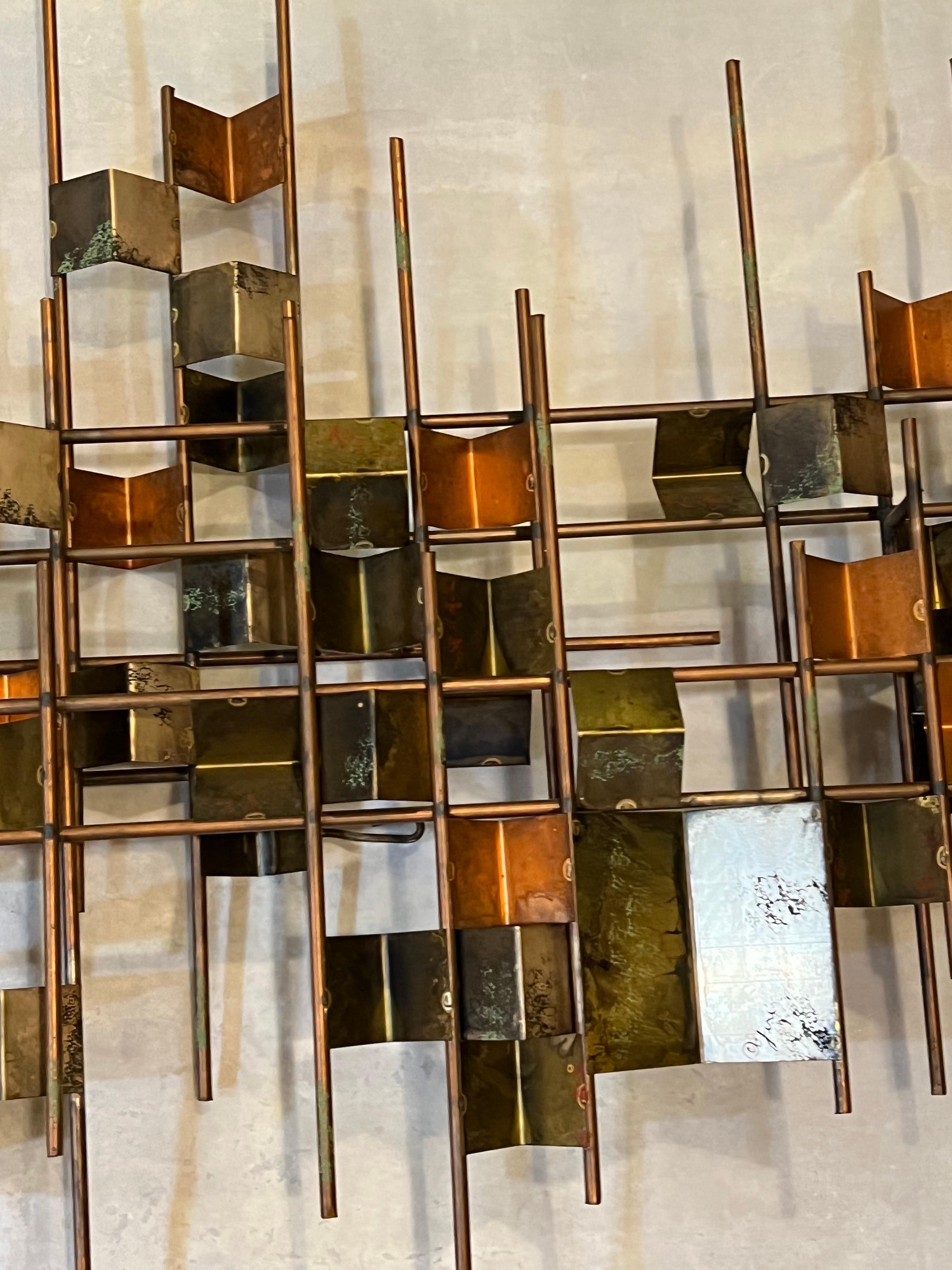 Signed Curtis Jere Mid Century Wall Sculpture at 1stDibs