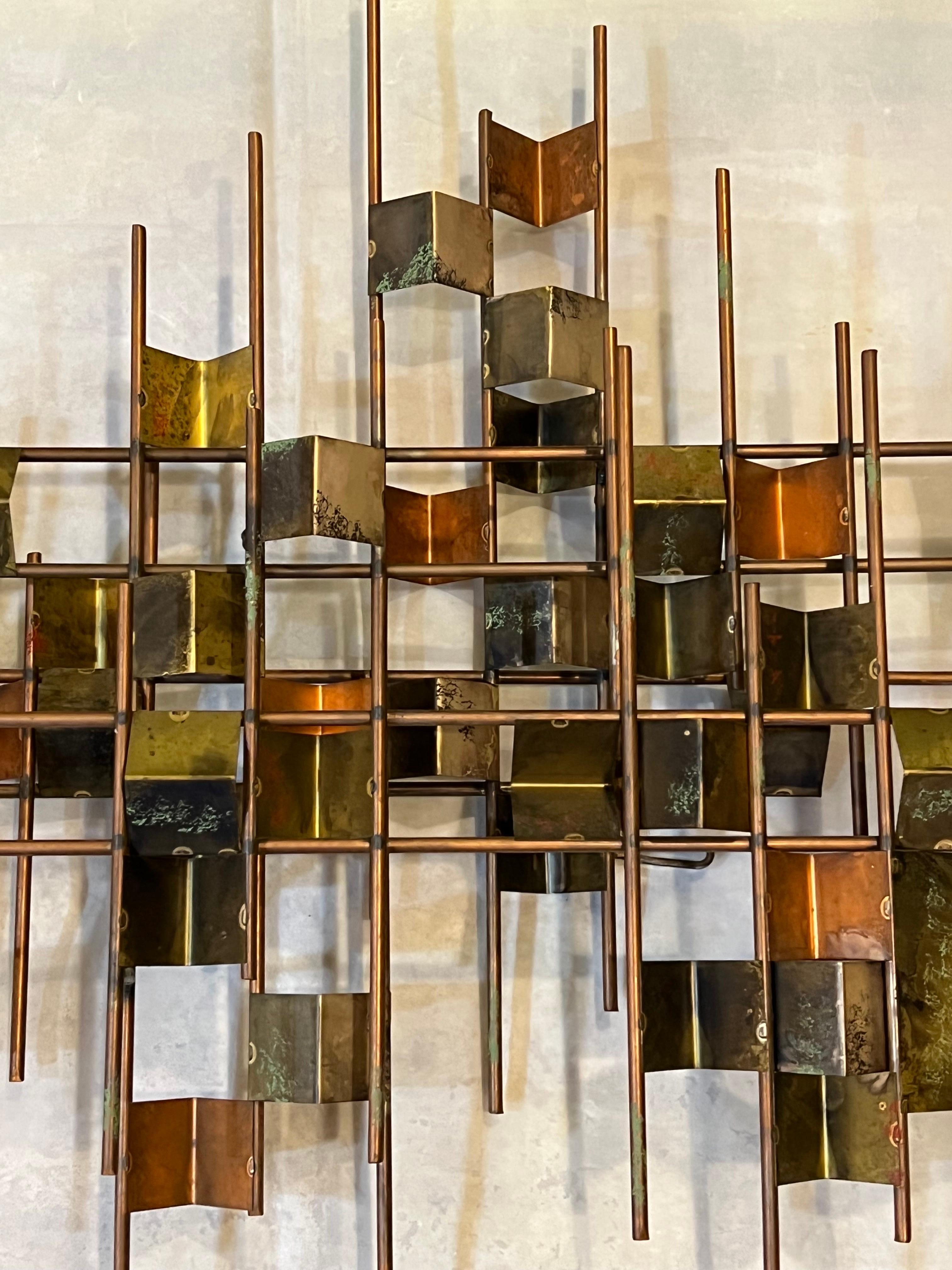 Signed Curtis Jere Mid Century Wall Sculpture at 1stDibs