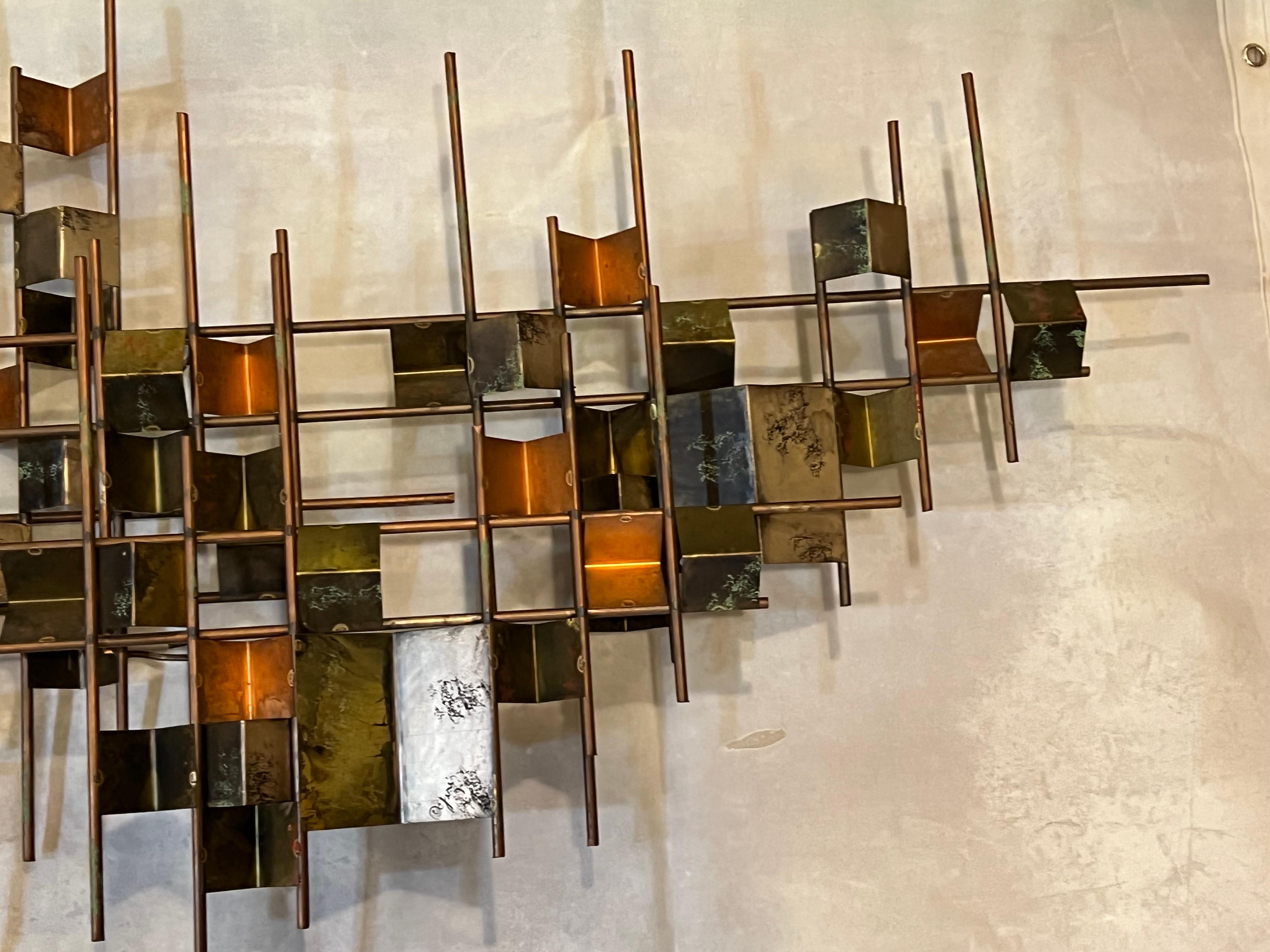 Signed Curtis Jere Mid Century Wall Sculpture at 1stDibs